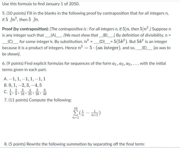 Solved 1. ( 6 points) Assume that m and n are particular | Chegg.com
