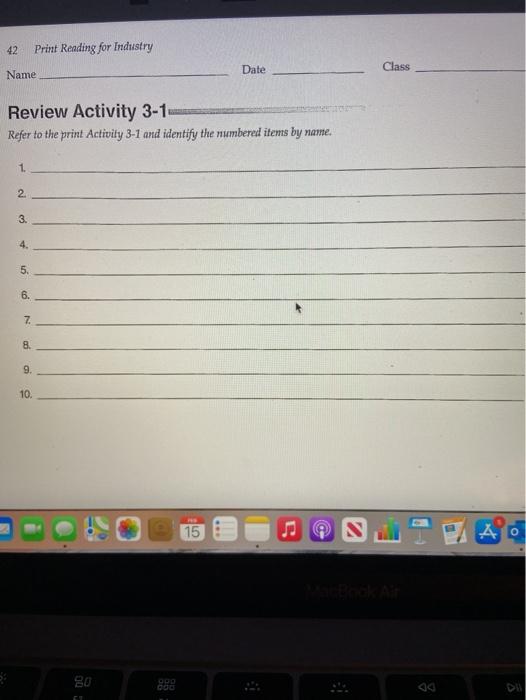 42 Print Reading for Industry Name Date Class Review | Chegg.com