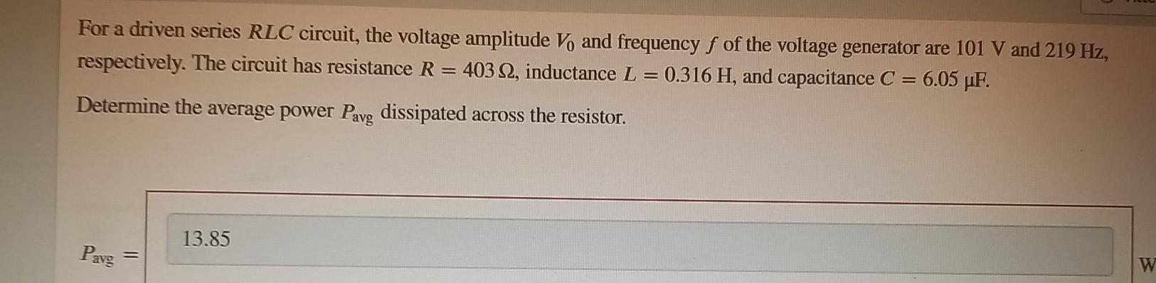 Solved For a driven series RLC circuit, the voltage | Chegg.com