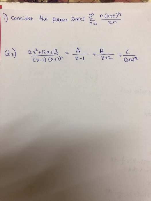 Solved Find the power Series f(x) = X x²-a² 11 consider | Chegg.com