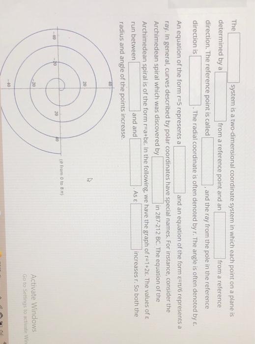 Solved The system is a two-dimensional coordinate system in | Chegg.com