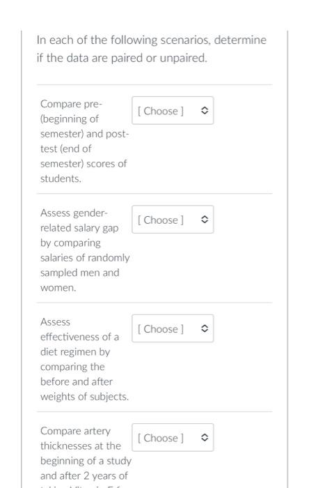 Solved In each of the following scenarios, determine if the | Chegg.com