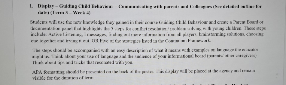 Solved Display - ﻿Guiding Child Behaviour - ﻿Communicating | Chegg.com