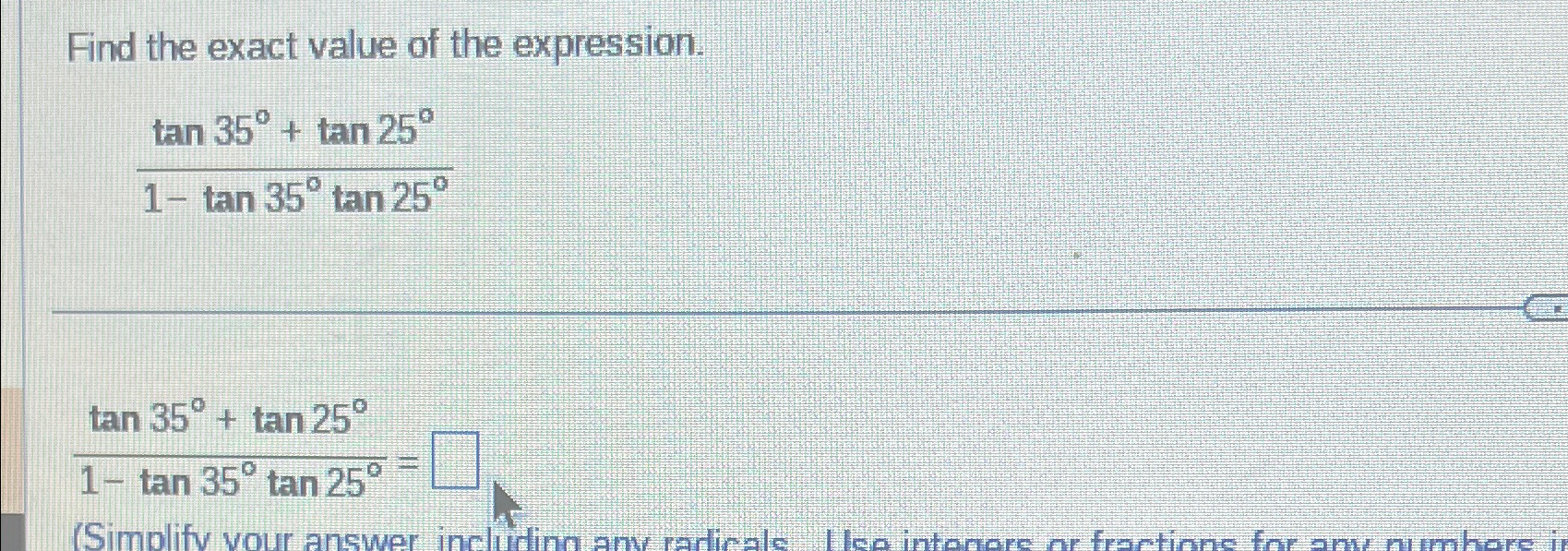 Solved Find the exact value of the | Chegg.com