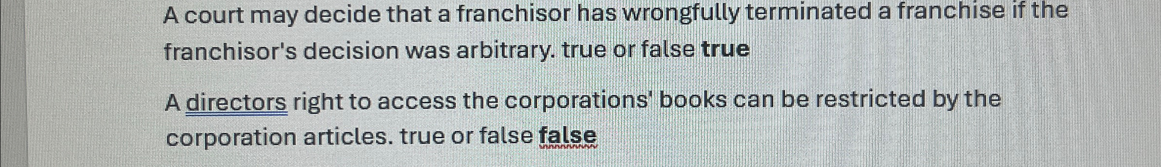 Solved A court may decide that a franchisor has wrongfully | Chegg.com