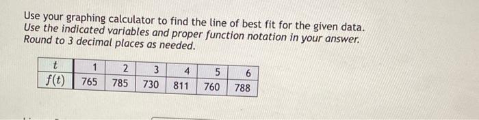 Solved Use linear regression to find the equation for the | Chegg.com
