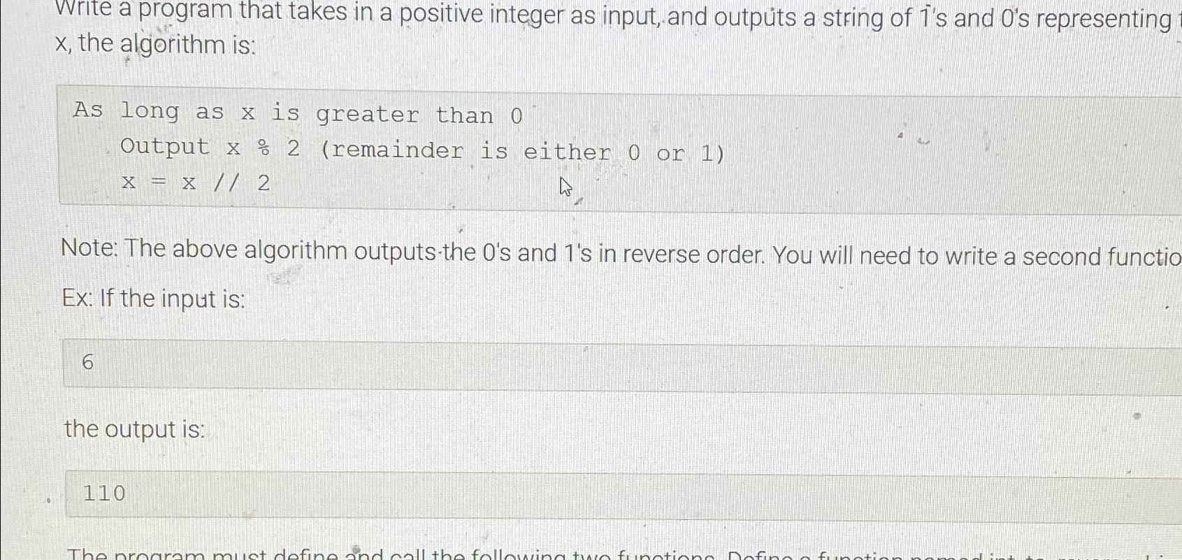 Solved Write a program that takes in a positive integer as | Chegg.com