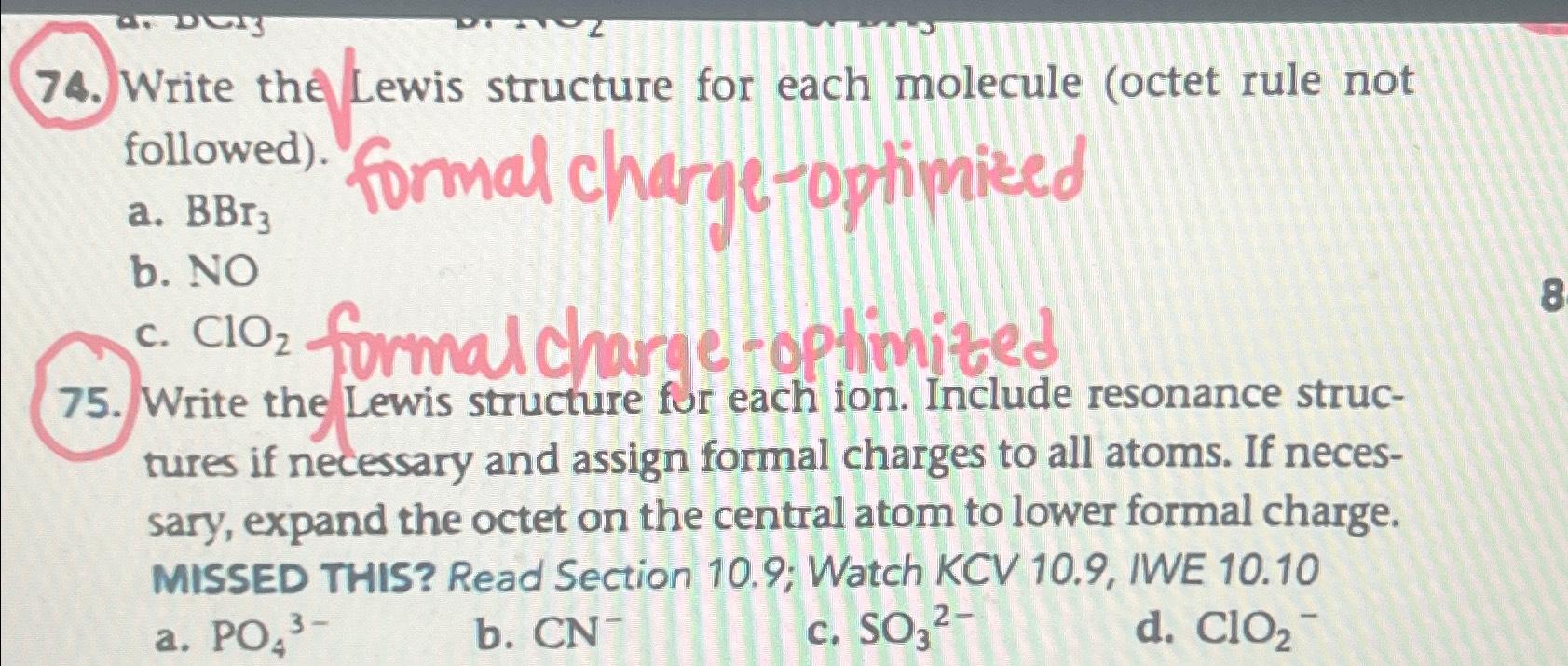 Solved Write the Lewis structure for each molecule (octet | Chegg.com