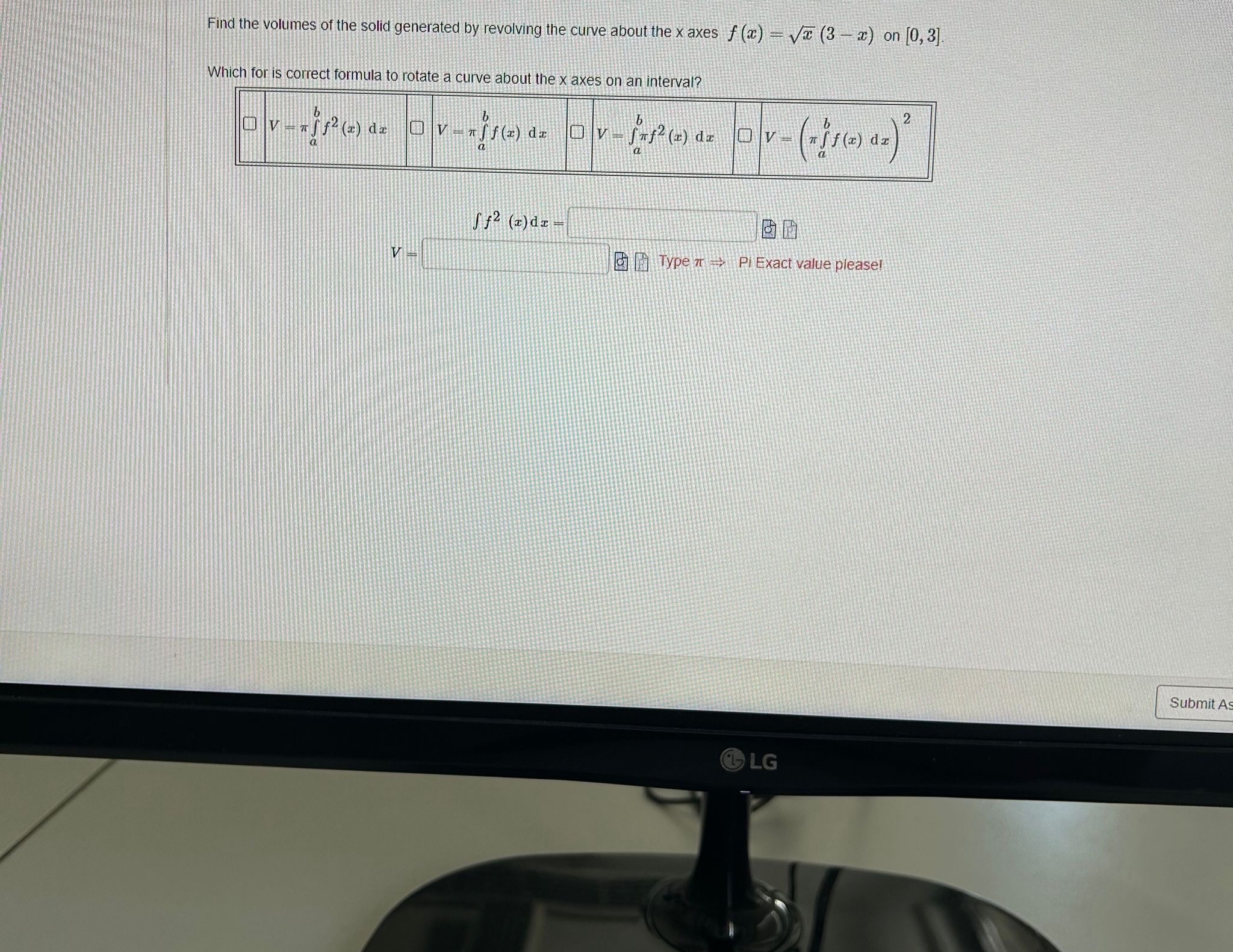 Solved Find the volumes of the solid generated by revolving | Chegg.com