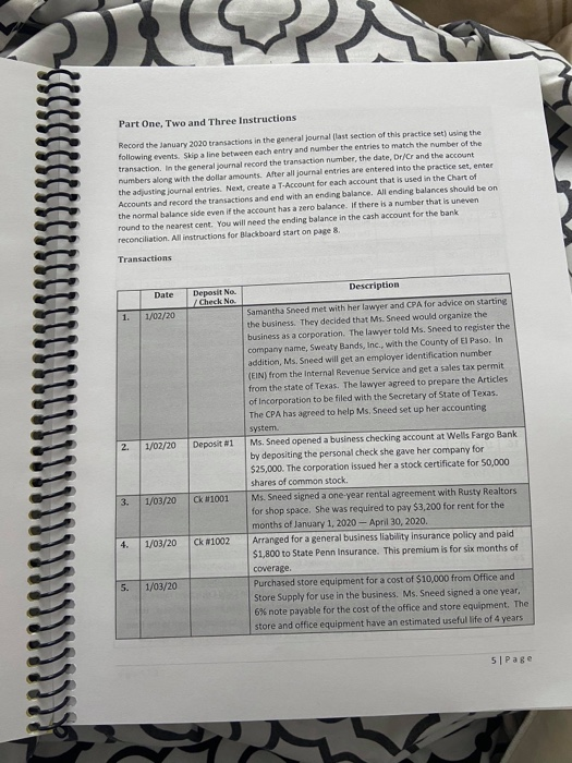 Solved Part One, Two and Three Instructions Record the | Chegg.com