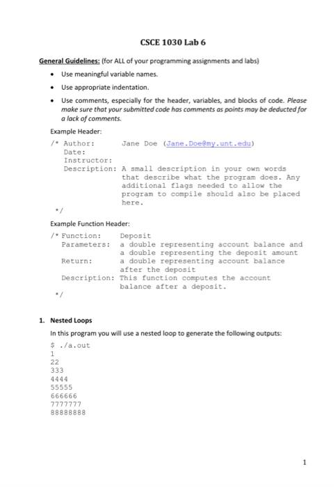 Solved Csce 1030 Lab 6 General Guidelines For All Of Your