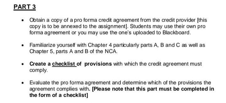 Solved - Obtain a copy of a pro forma credit agreement from | Chegg.com