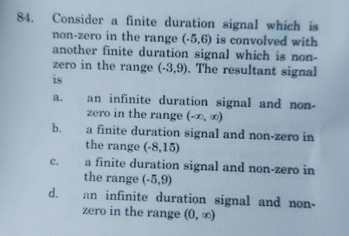 Solved Consider A Finite Duration Signal Which Is Non Zero