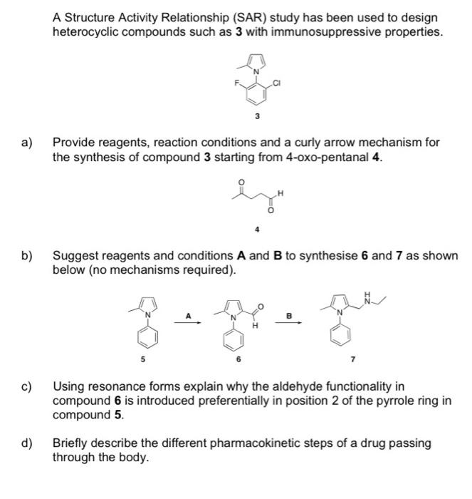 Solved A Structure Activity Relationship (SAR) study has | Chegg.com