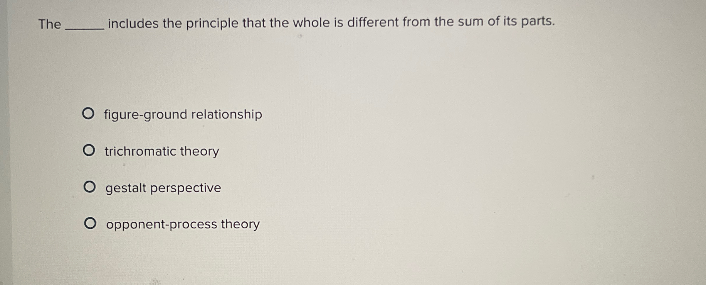 Solved The ﻿includes the principle that the whole is | Chegg.com