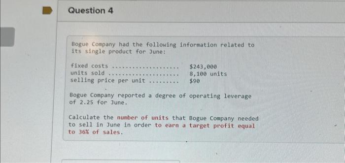 Solved Bogue Company had the following information related | Chegg.com