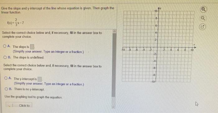 Solved Give the slope and y-intercept of the line whose | Chegg.com