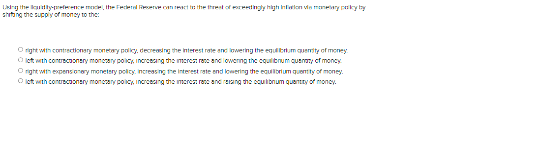 Solved Using the liquidity-preference model, the Federal | Chegg.com