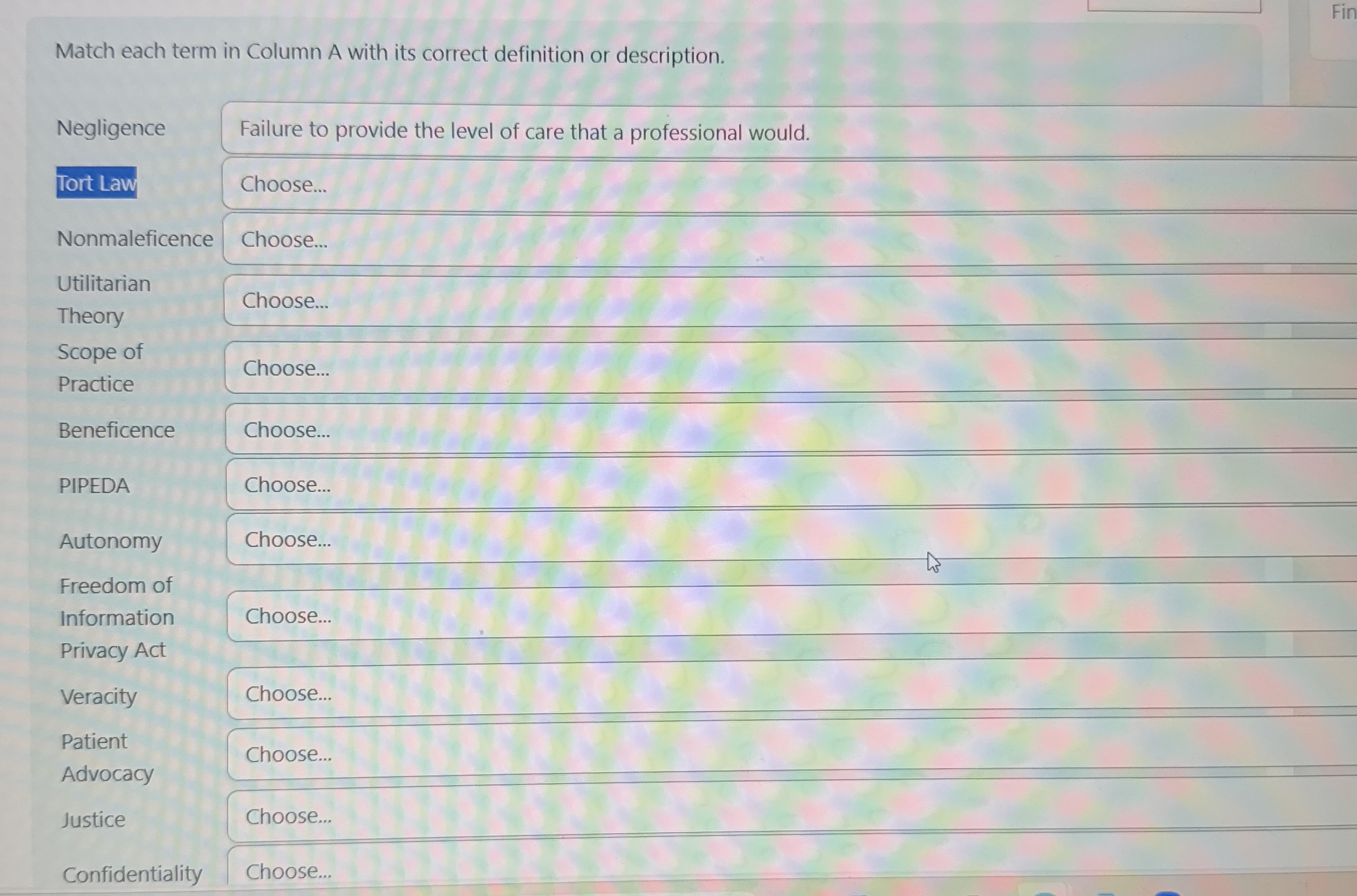 Solved Match each term in Column A with its correct | Chegg.com