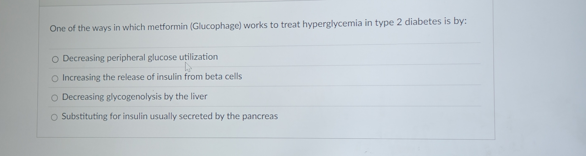 Solved One of the ways in which metformin (Glucophage) | Chegg.com