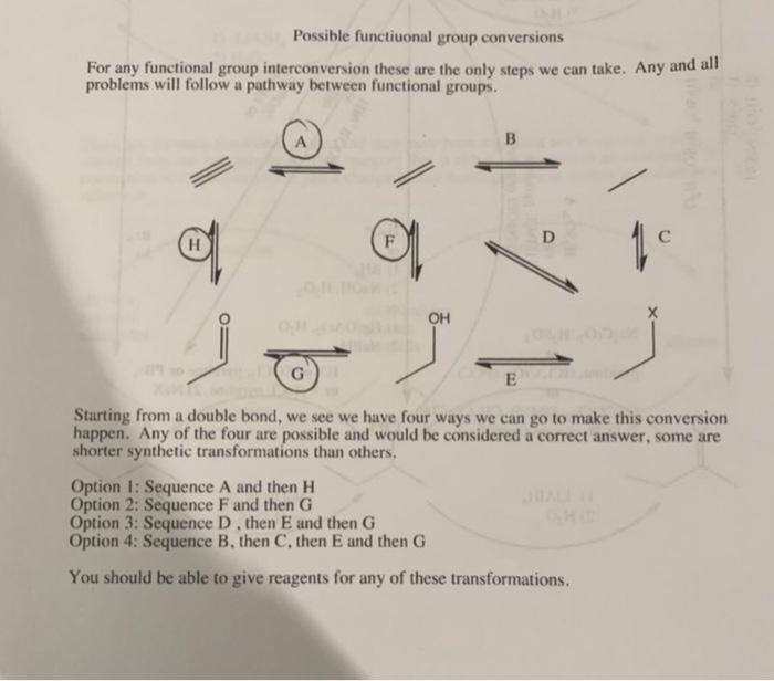 Solved Possible functional group conversions For any | Chegg.com