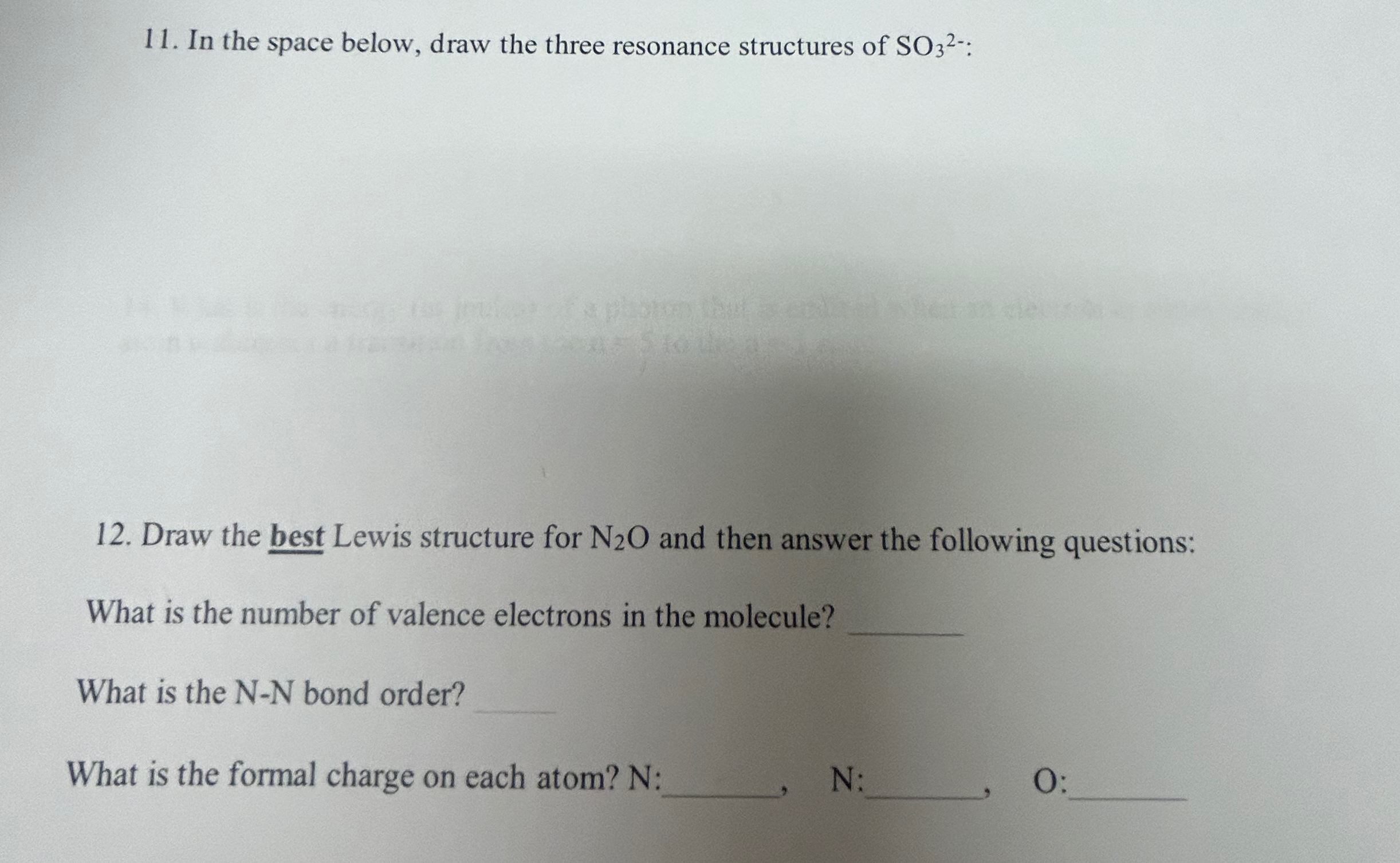 Solved In the space below, draw the three resonance | Chegg.com