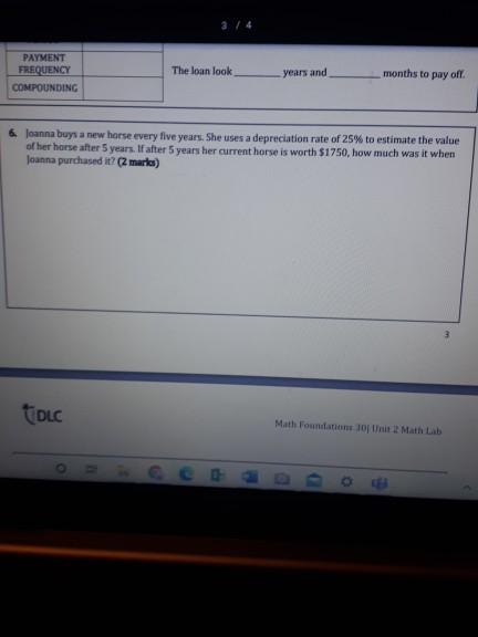 Solved 3/4 PAYMENT FREQUENCY COMPOUNDING The loan look years | Chegg.com