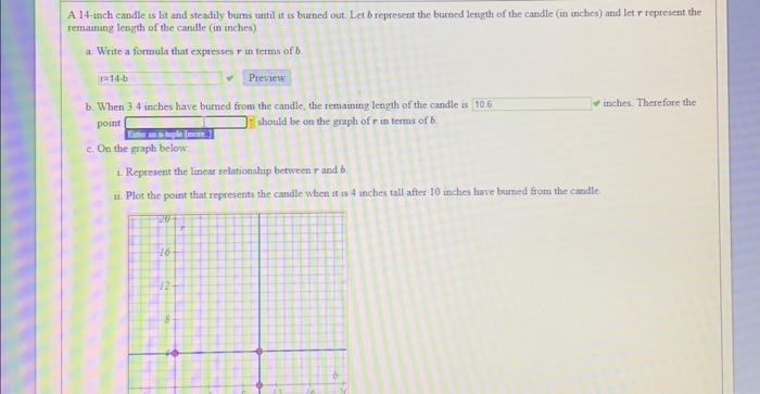 Solved 14-inch candle is lit and steadily burns until it is | Chegg.com