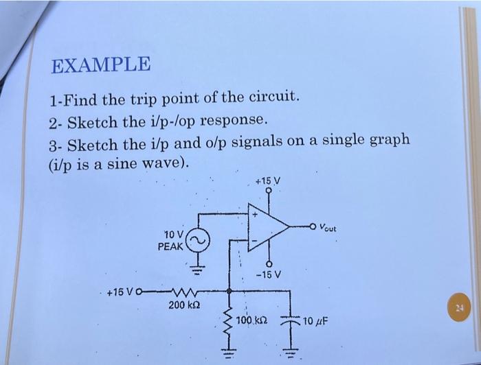 Solved 1-Find the trip point of the circuit. 2- Sketch the | Chegg.com
