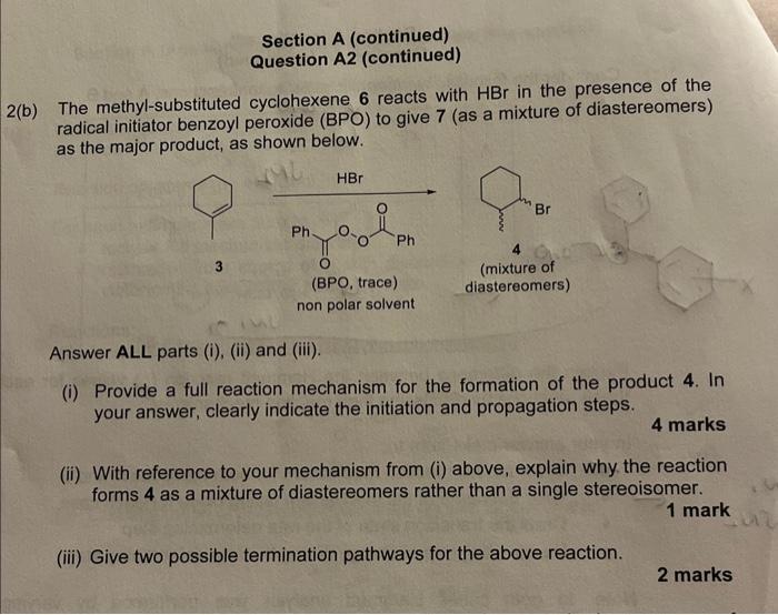 Solved The methyl-substituted cyclohexene 6 reacts with HBr | Chegg.com