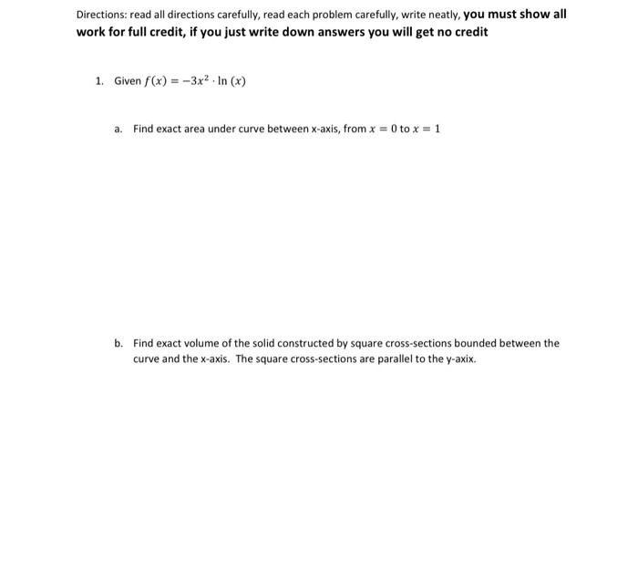 Solved Directions: read all directions carefully, read each | Chegg.com