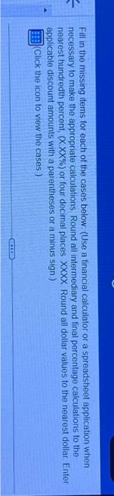 Solved Data tableFill in the missing items for each of the | Chegg.com