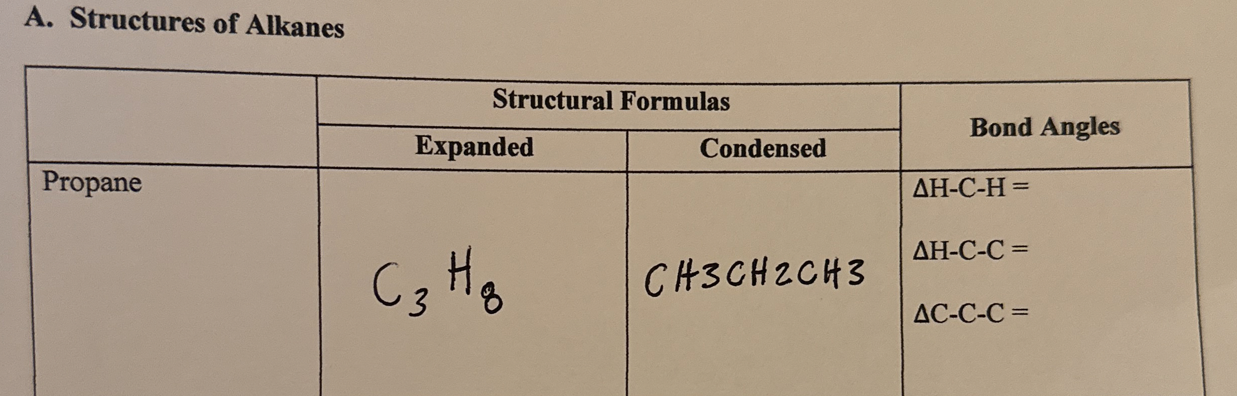 Solved A. ﻿Structures of Alkanes\table[[,Structural | Chegg.com