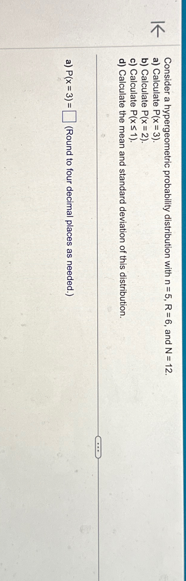 Solved Consider a hypergeometric probability distribution | Chegg.com