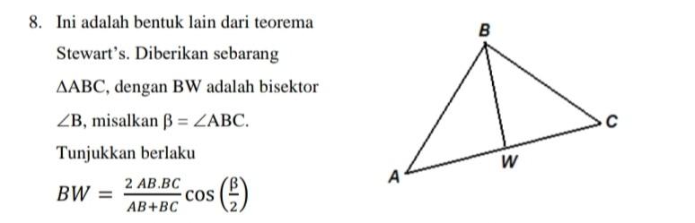 Solved This is another form of Stewart's theorem. Given any | Chegg.com