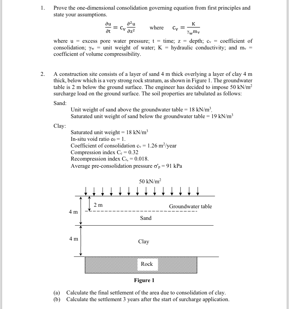 Solved Prove the one-dimensional consolidation governing | Chegg.com
