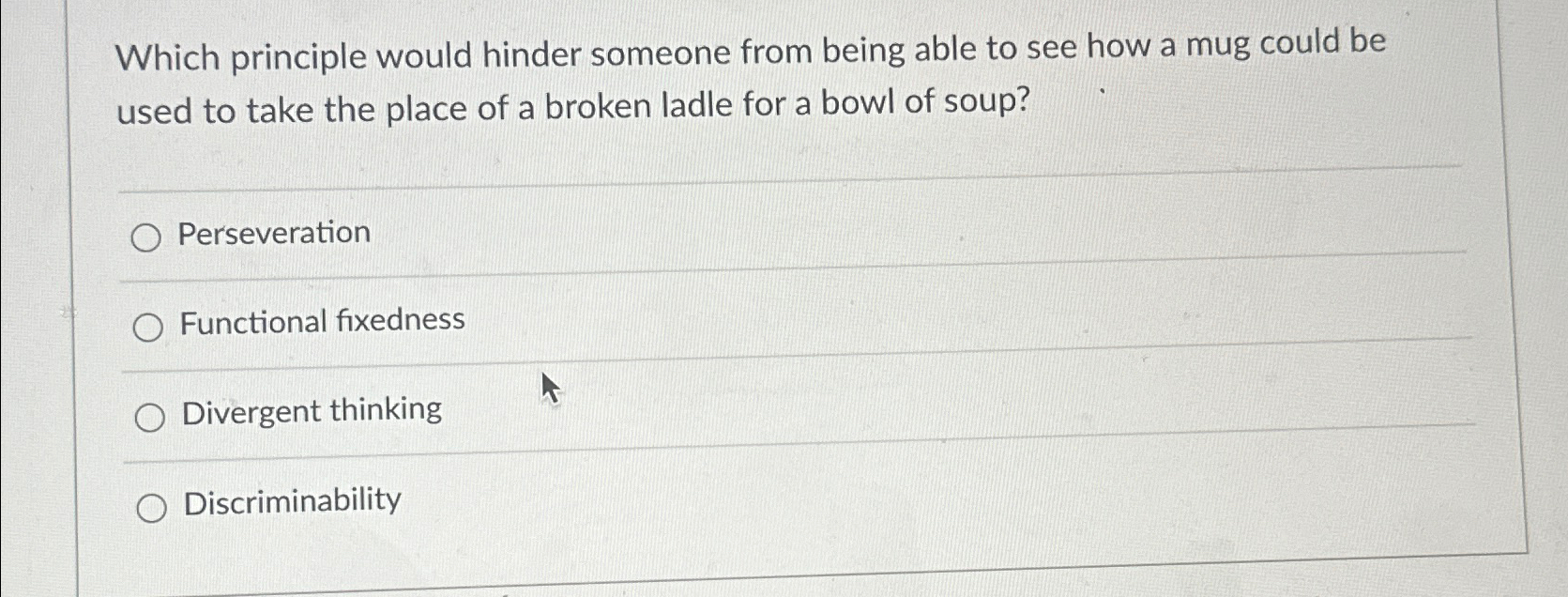 Solved Which principle would hinder someone from being able | Chegg.com