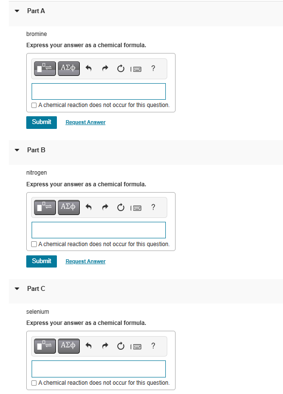 Solved Part AbromineExpress your answer as a chemical | Chegg.com