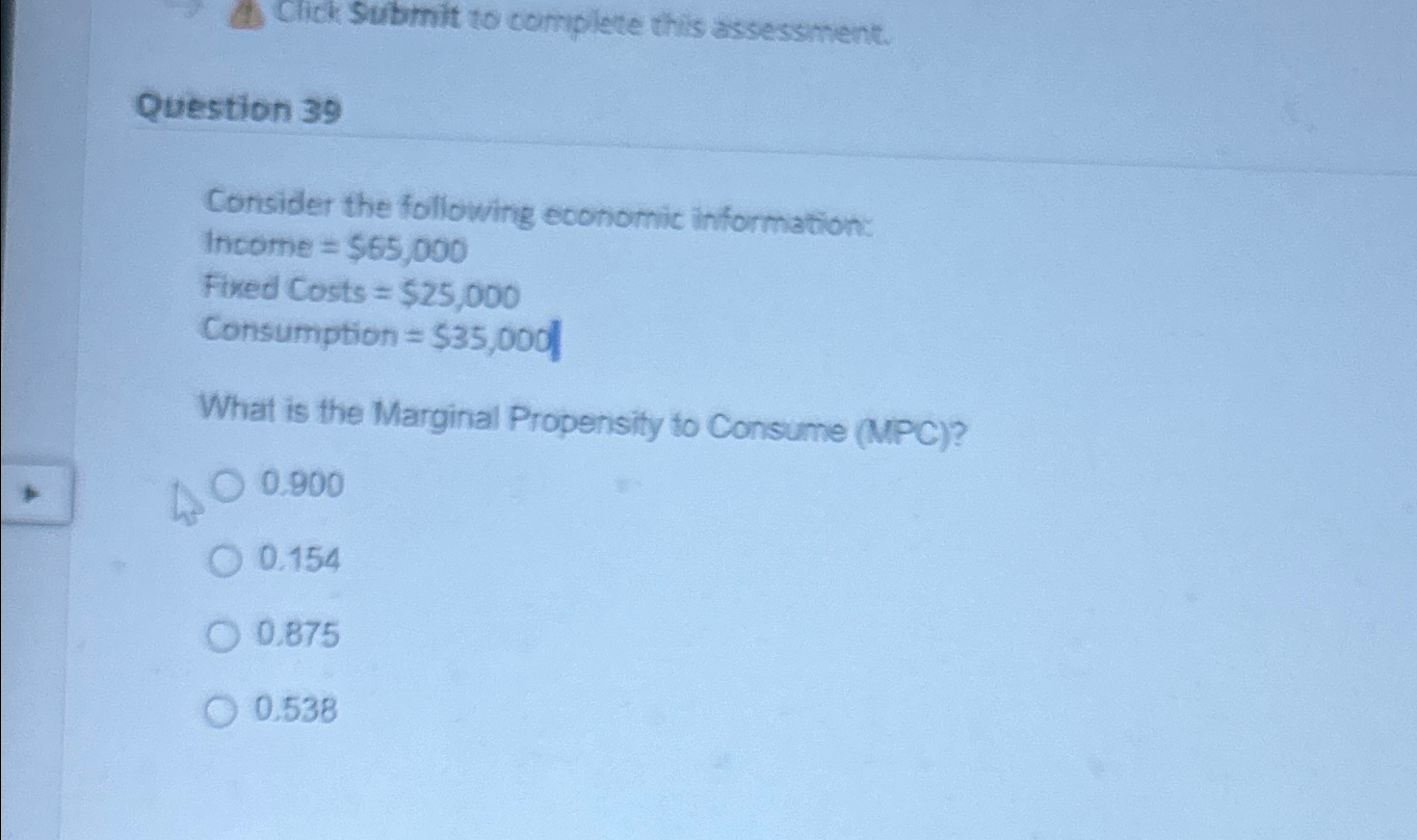 Solved Click Submit to complete this assessment.Question | Chegg.com