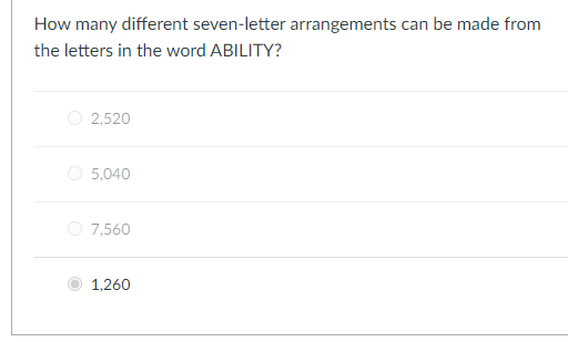 Solved How many different seven-letter arrangements can be | Chegg.com