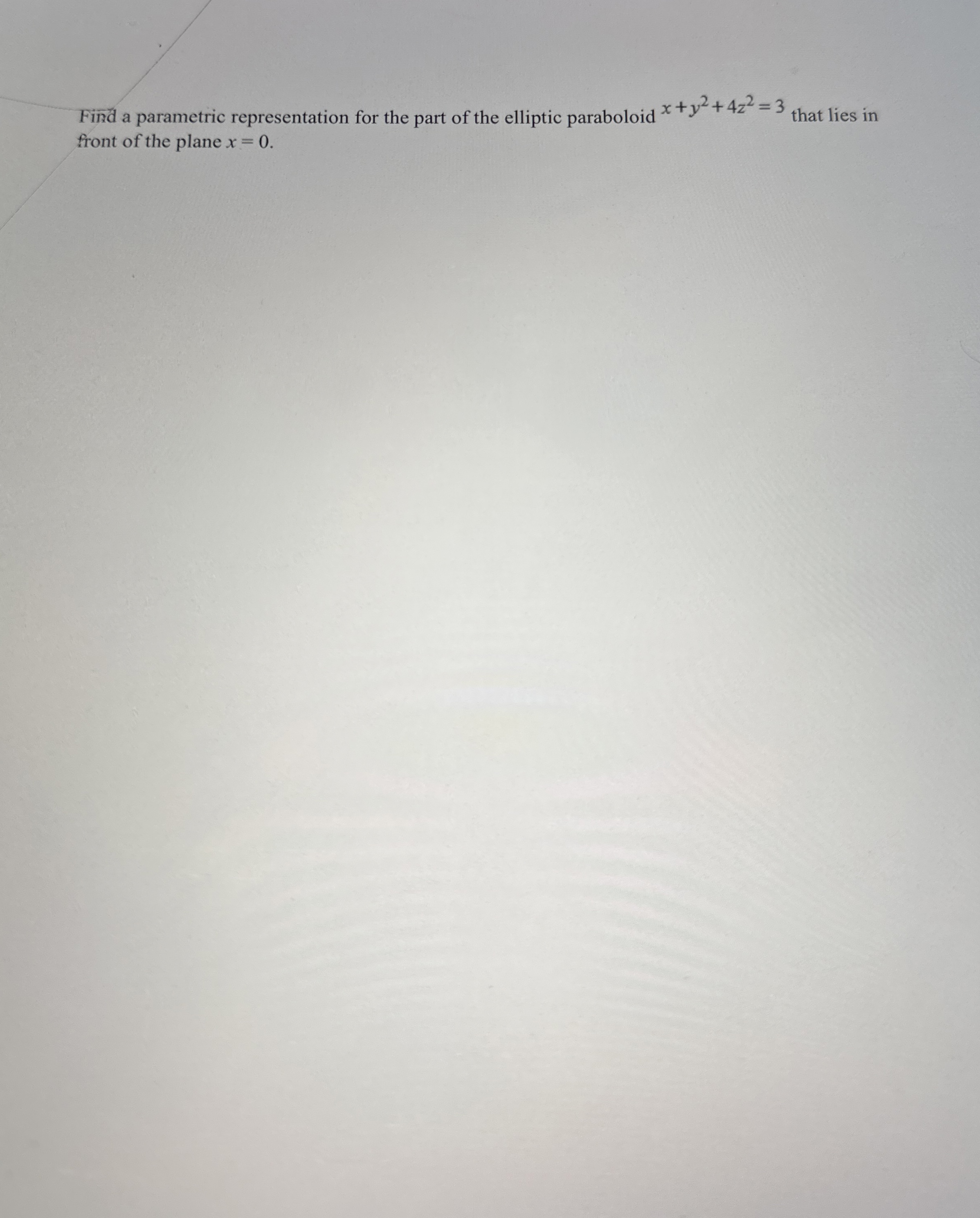 Solved Find a parametric representation for the part of the | Chegg.com