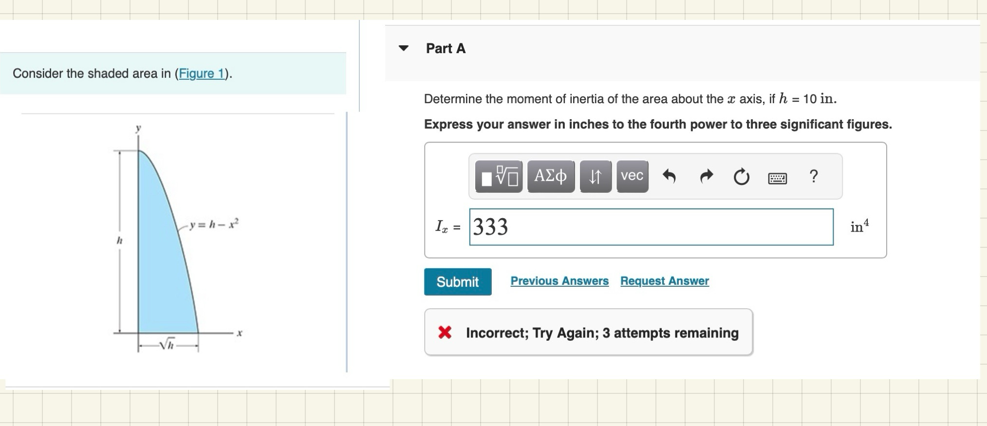 Solved Consider the shaded area in (Figure 1).Part | Chegg.com
