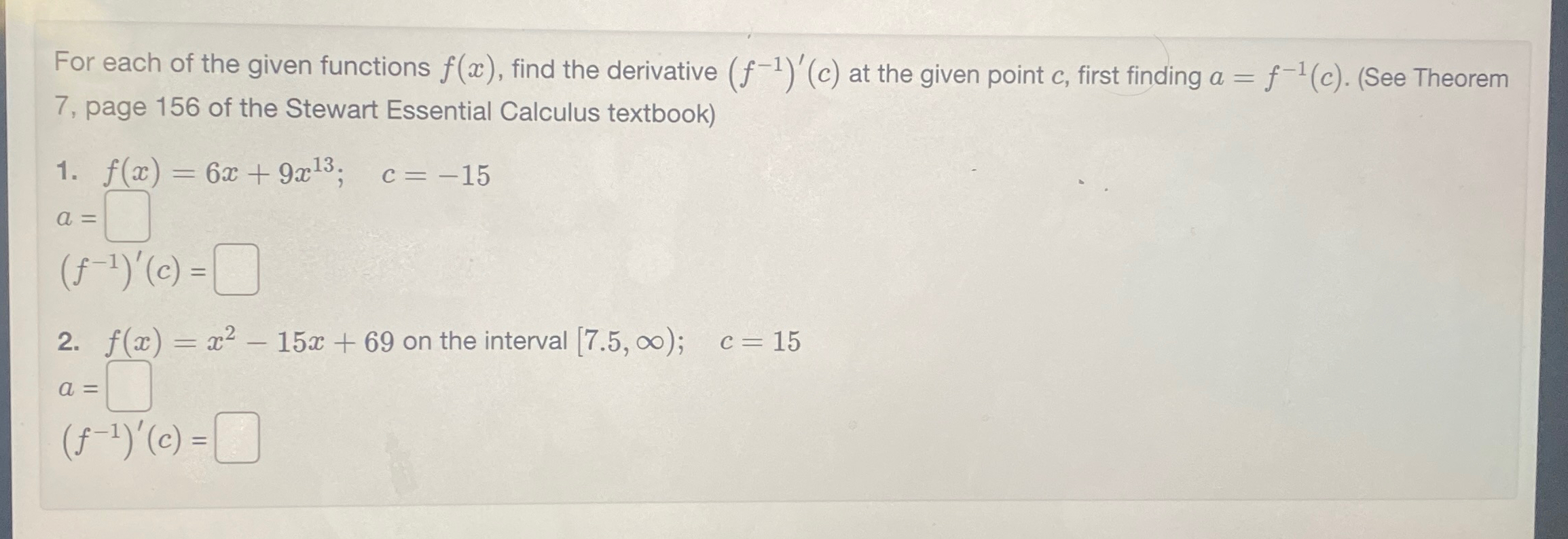 Solved For each of the given functions f(x), ﻿find the | Chegg.com