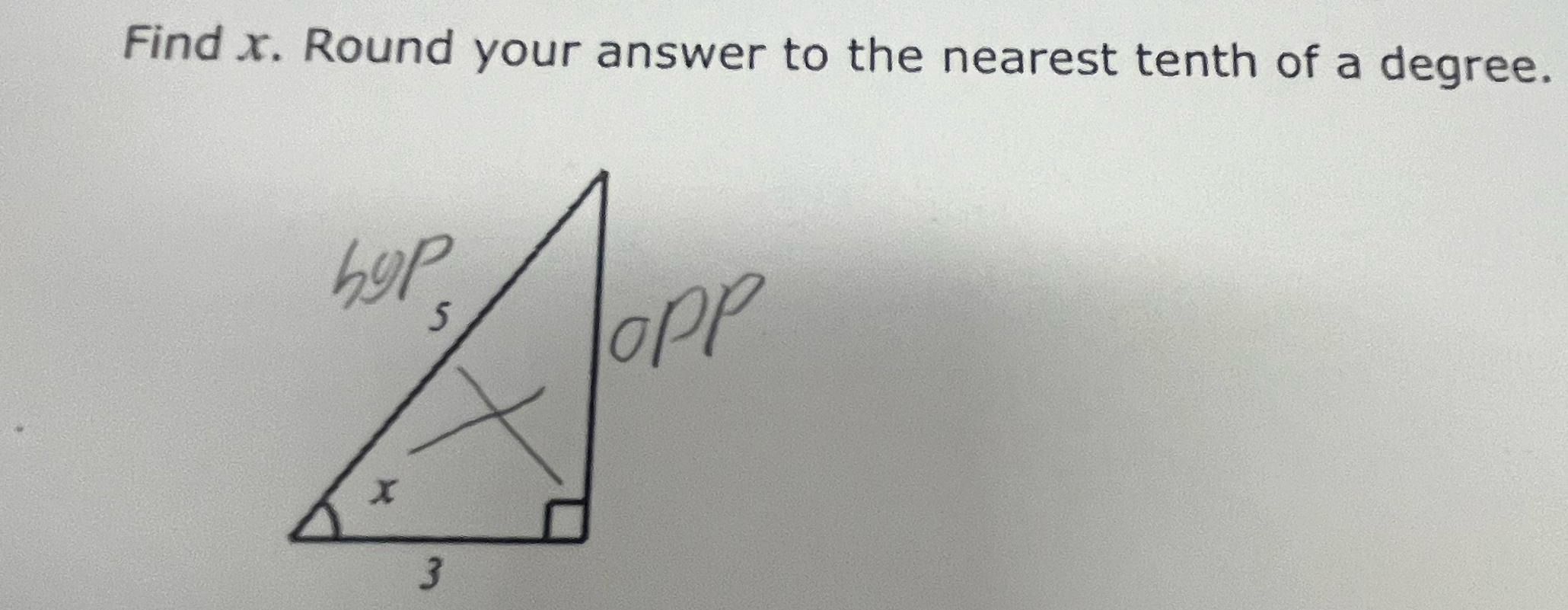 Solved Find x. ﻿Round your answer to the nearest tenth of a | Chegg.com