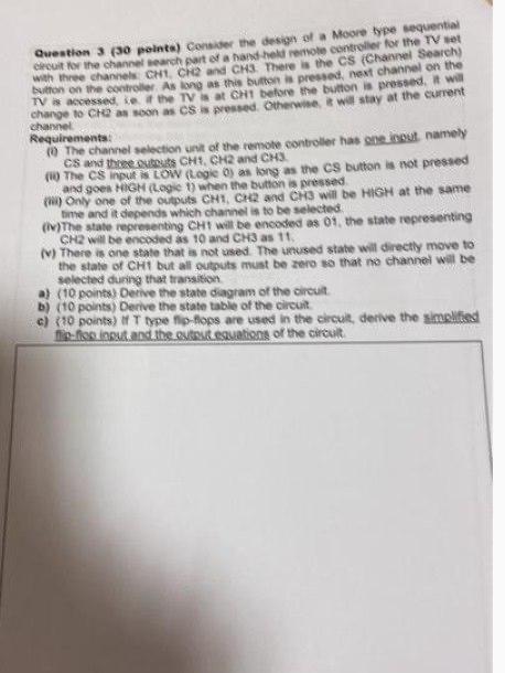 Solved Question 3 (30 ﻿pointa) ﻿Consicer the design of a | Chegg.com
