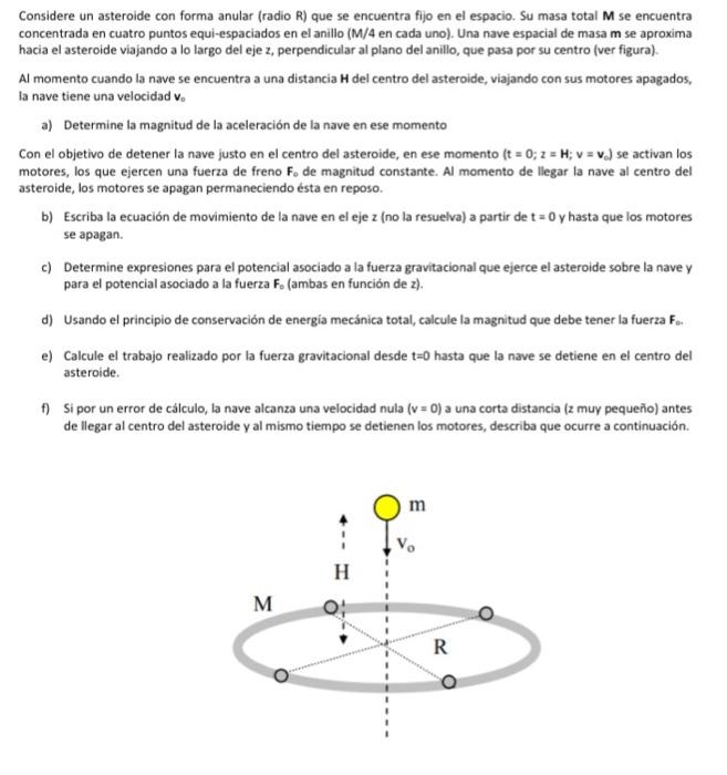 Solved Considere un asteroide con forma anular (radio R) que | Chegg.com