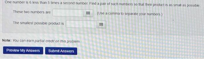 Solved One number is 6 less than 5 times a second number | Chegg.com