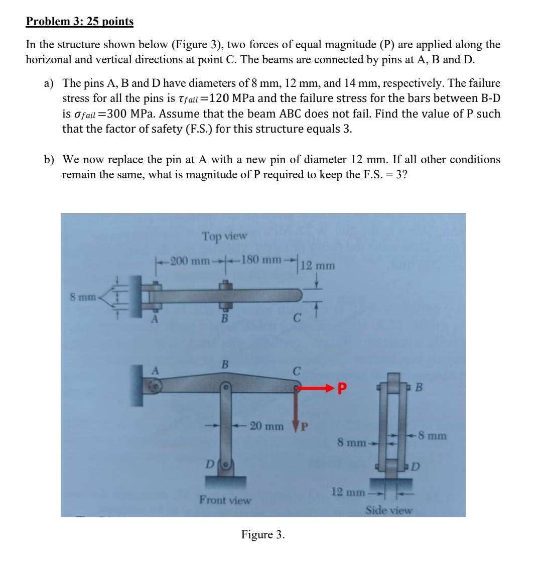 Solved Problem 3: 25 points In the structure shown below | Chegg.com