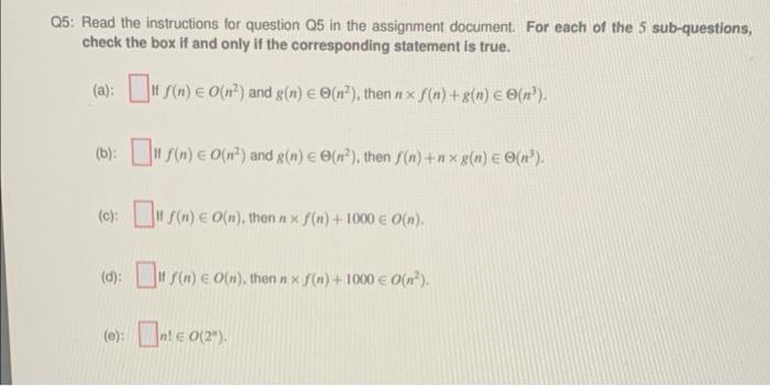 Solved Q5: Read the instructions for question Q5 in the | Chegg.com