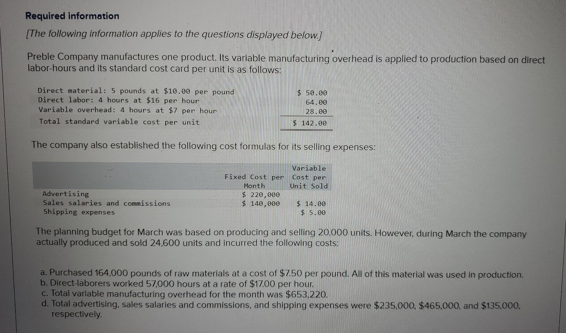 Solved 5. If Preble had purchased 172,000 pounds of | Chegg.com